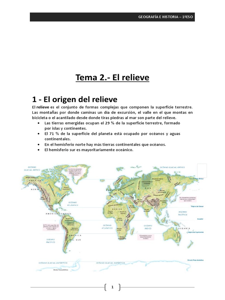 Tema 2. El Relieve | PDF | Roca (geología) | Temblores