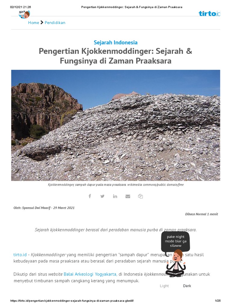 Pengertian Kjokkenmoddinger - Sejarah & Fungsinya Di Zaman Praaksara | PDF