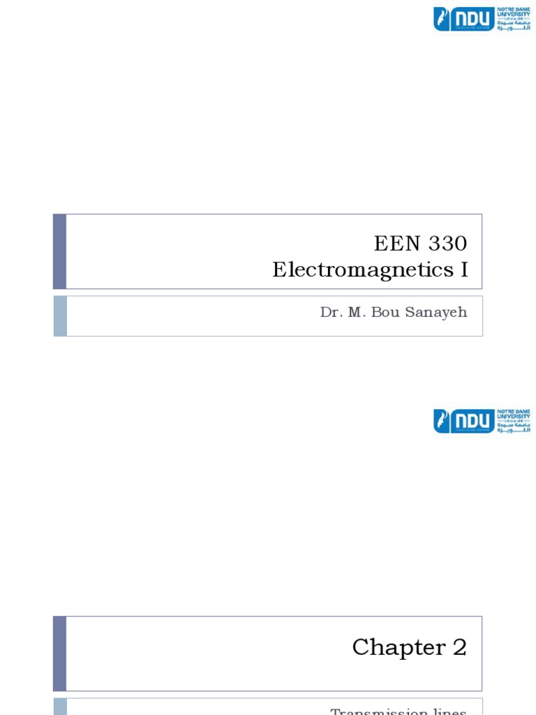 EEN330-ElectromagneticsI-Chapter2-Transmission Lines | PDF | Transmission Line | Decibel