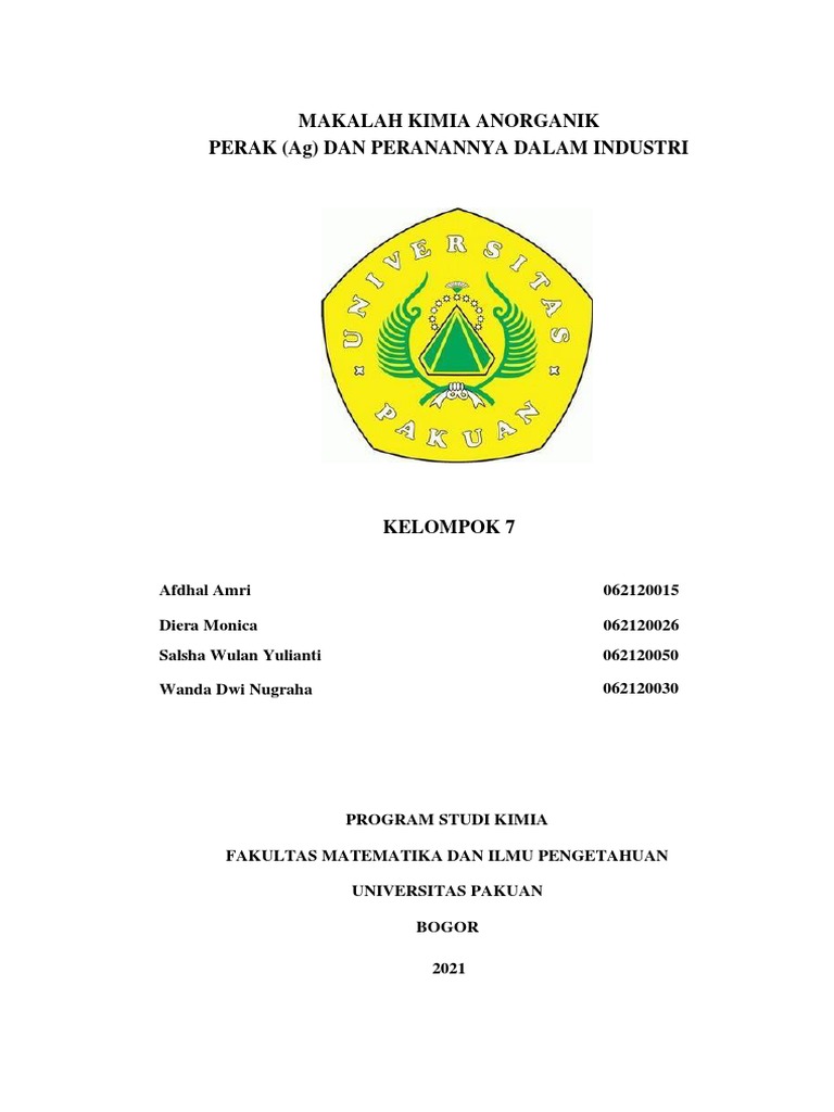 Makalah Kimia Anorganik - Kelompok 7 - Logam Ag | PDF