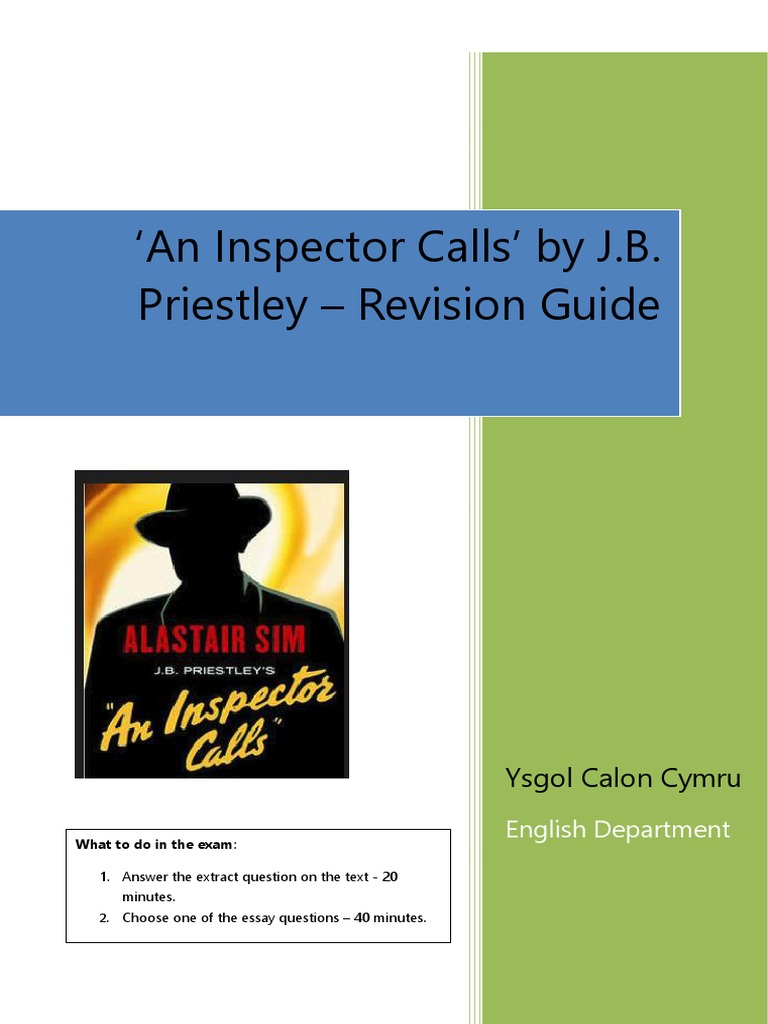 An Inspector Calls' by J.B. Priestley - Revision Guide: Ysgol Calon ...