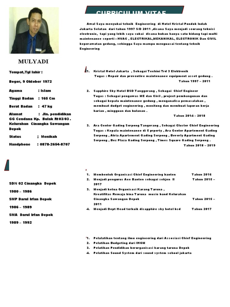 Curriculum Vitae Mulyadi | PDF
