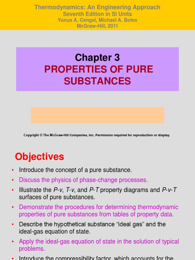 Properties of Pure Substances: Thermodynamics: An Engineering Approach | PDF | Gases | Phase ...