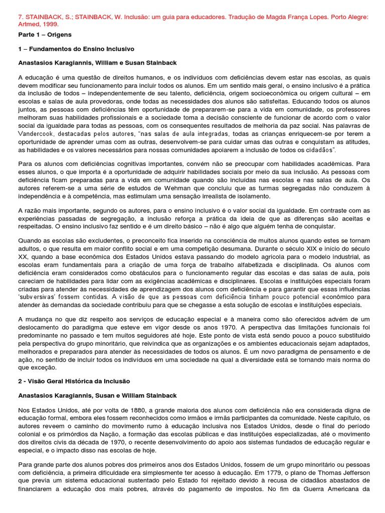 Inclusão: Guia para Educadores | PDF | Aprendizado | Educação Especial