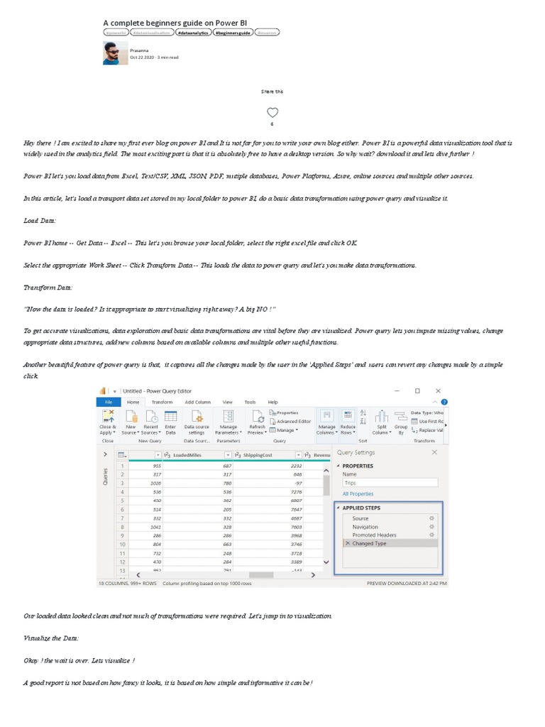 A Complete Beginners Guide On Power BI - Arvind | PDF | Microsoft Excel ...