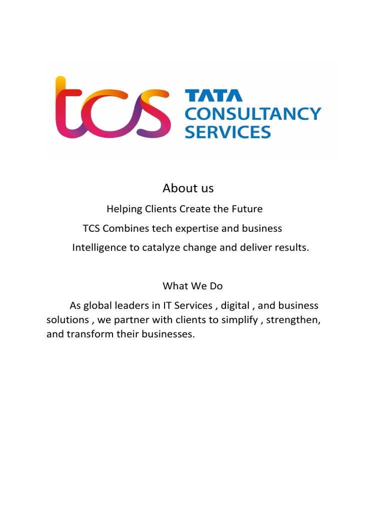 TCS Company Brochure | PDF