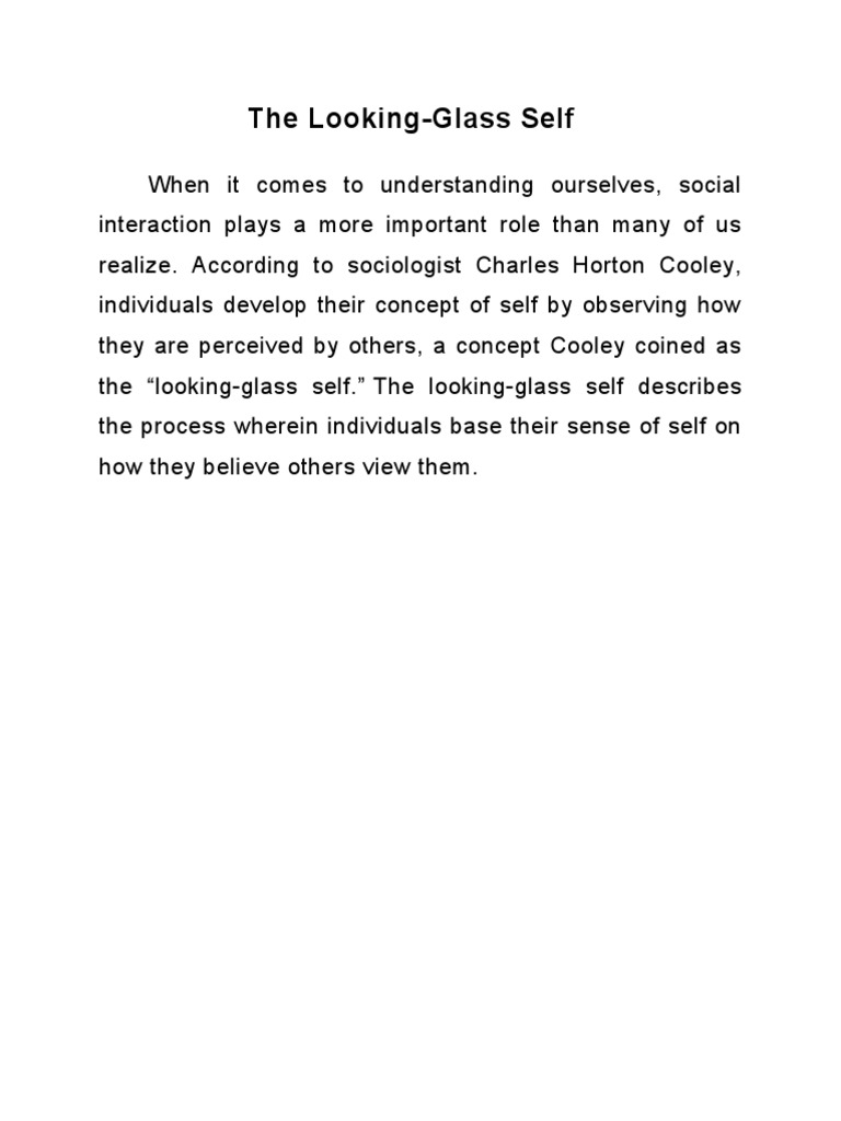The Looking-Glass Self | PDF
