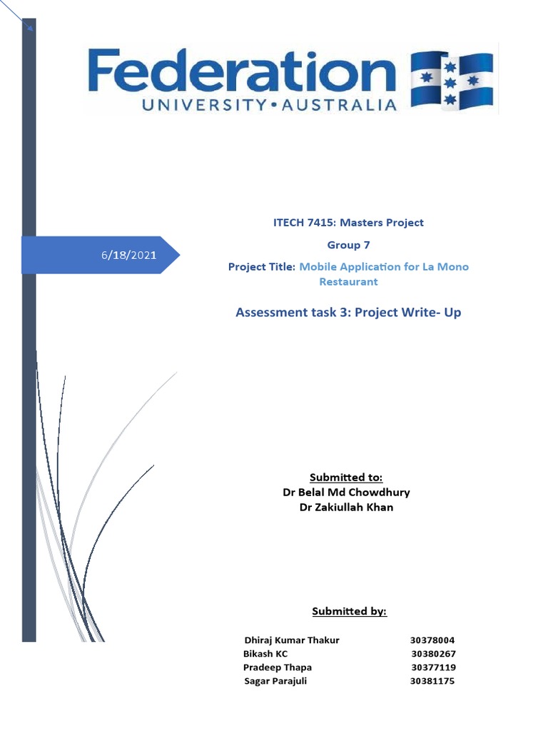 Assessment Task 3: Project Write-Up: ITECH 7415: Masters Project Group 7 Project Title | PDF ...