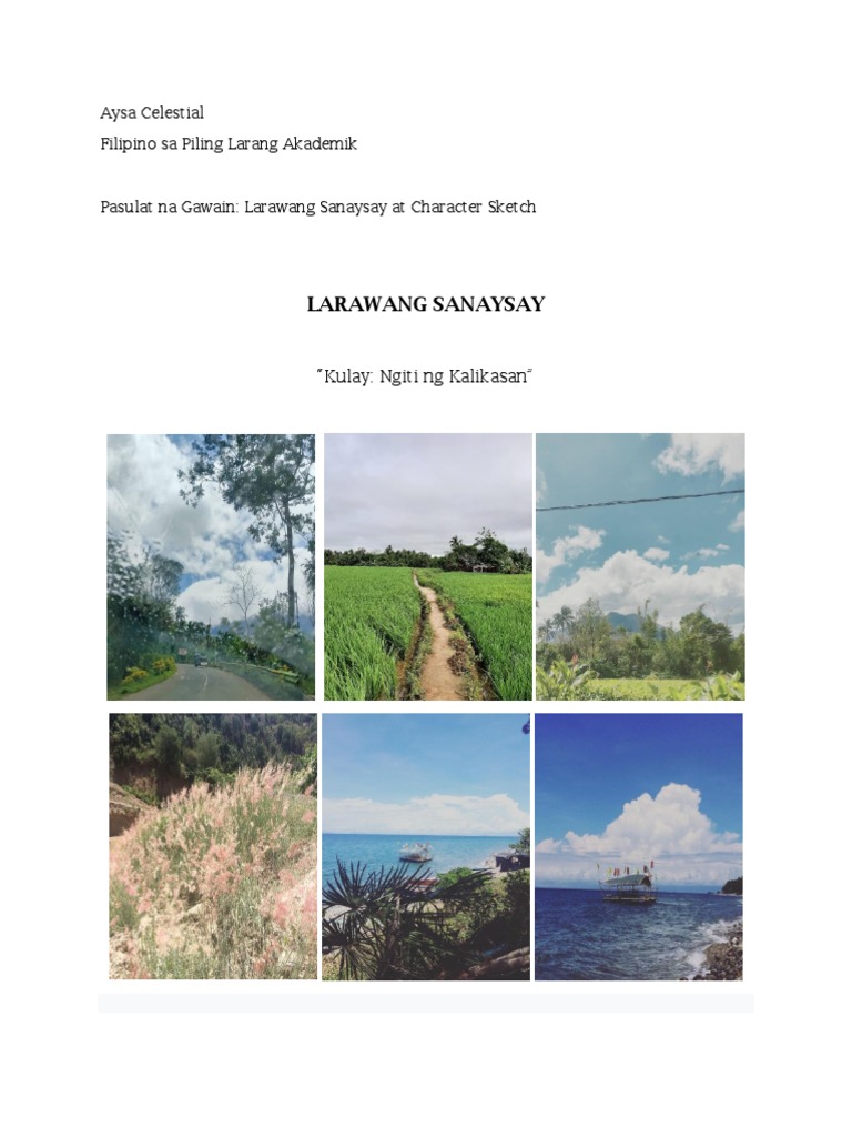AC-Larawang Sanaysay at Character Sketch | PDF