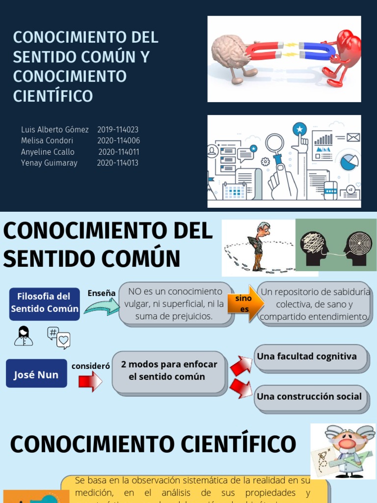 Conocimiento del Sentido Común y Ciencia | PDF | Método científico ...
