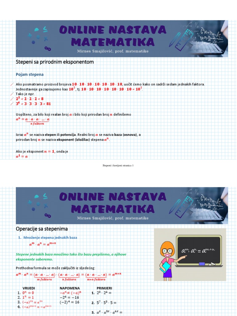 Stepeni I Korijeni | PDF