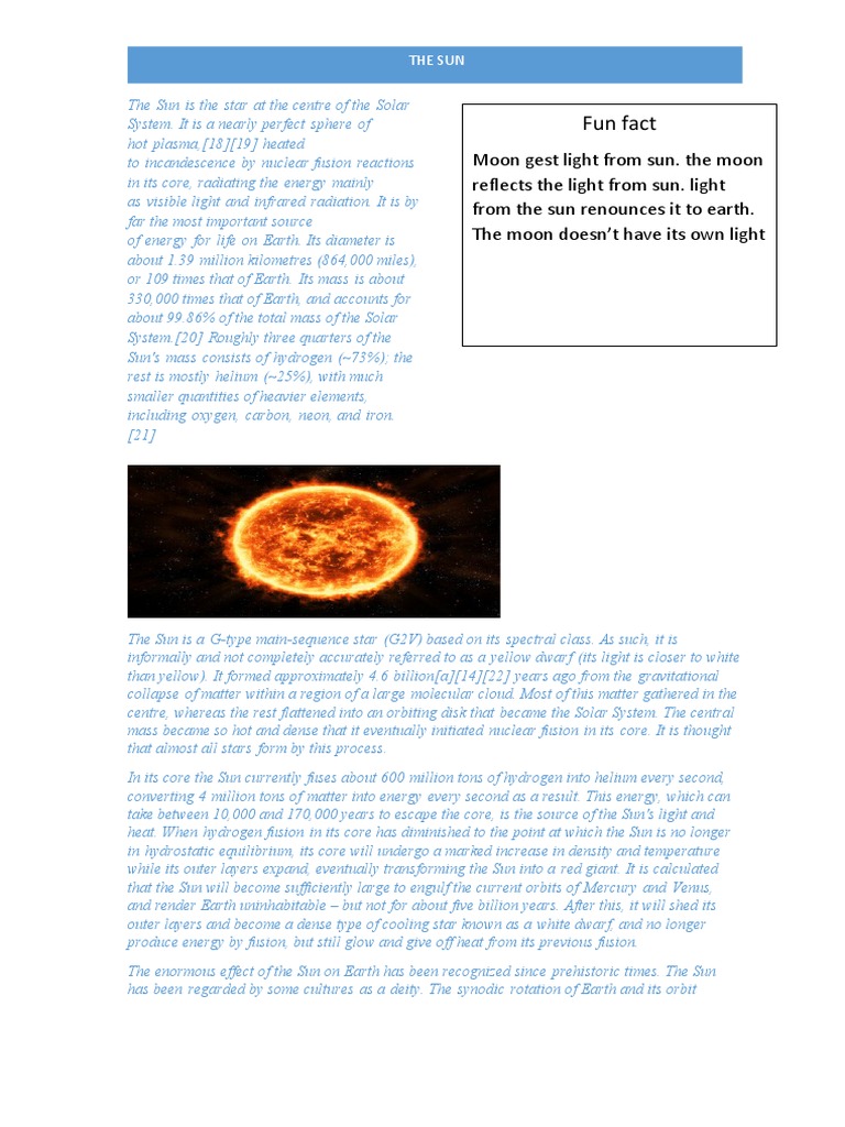 The Sun | PDF | Sun | Stars