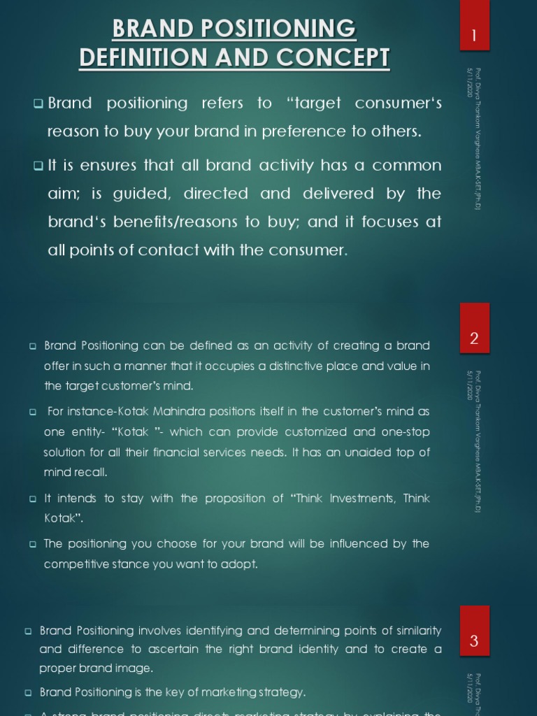 Brand Positioning Definition and Concept | PDF | Brand | Marketing