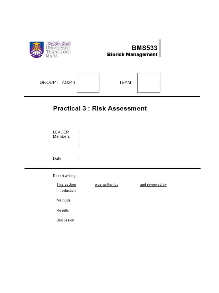 Biological Risk Assessment Example | PDF | Risk | Risk Assessment