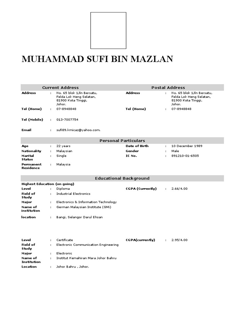 Muhammad Sufi Bin Mazlan | PDF | Computing | Electronics