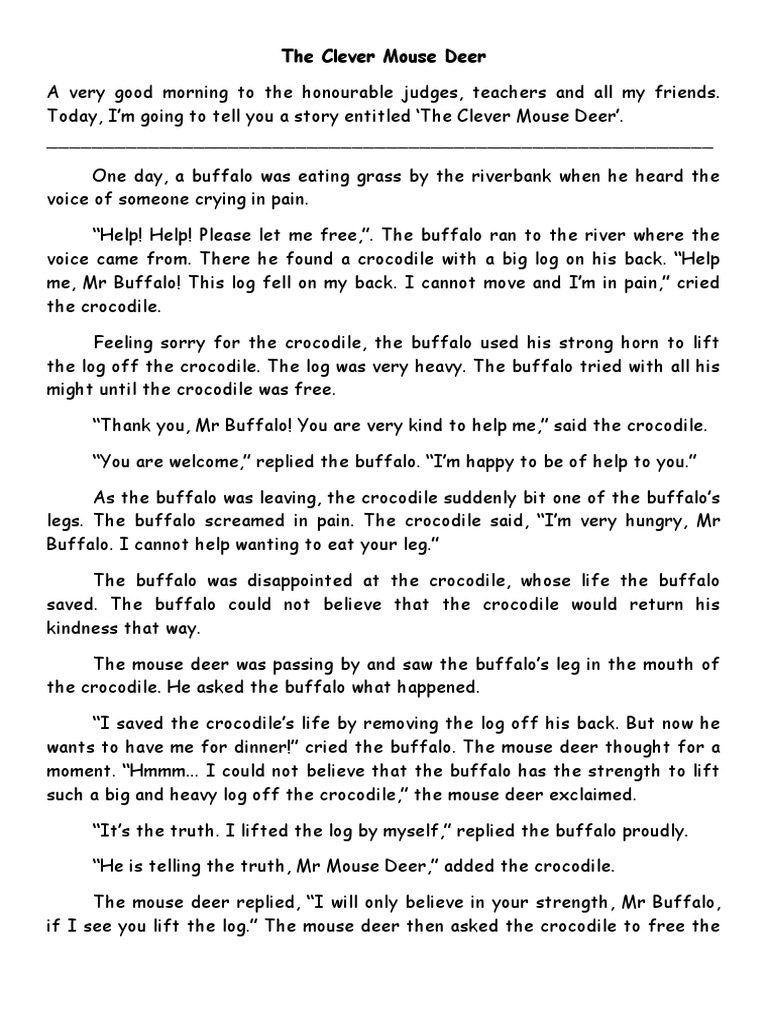 The Clever Mouse Deer | PDF