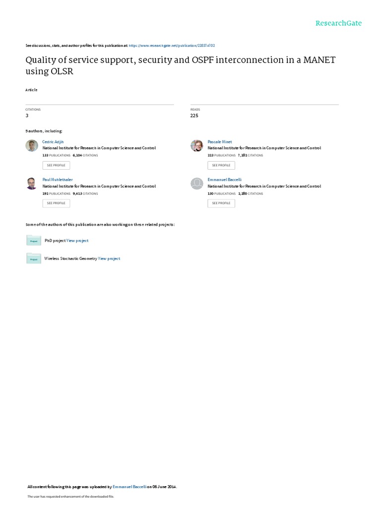 Quality of Service Support Security and OSPF Inter | PDF | Computer Networking | Network Protocols