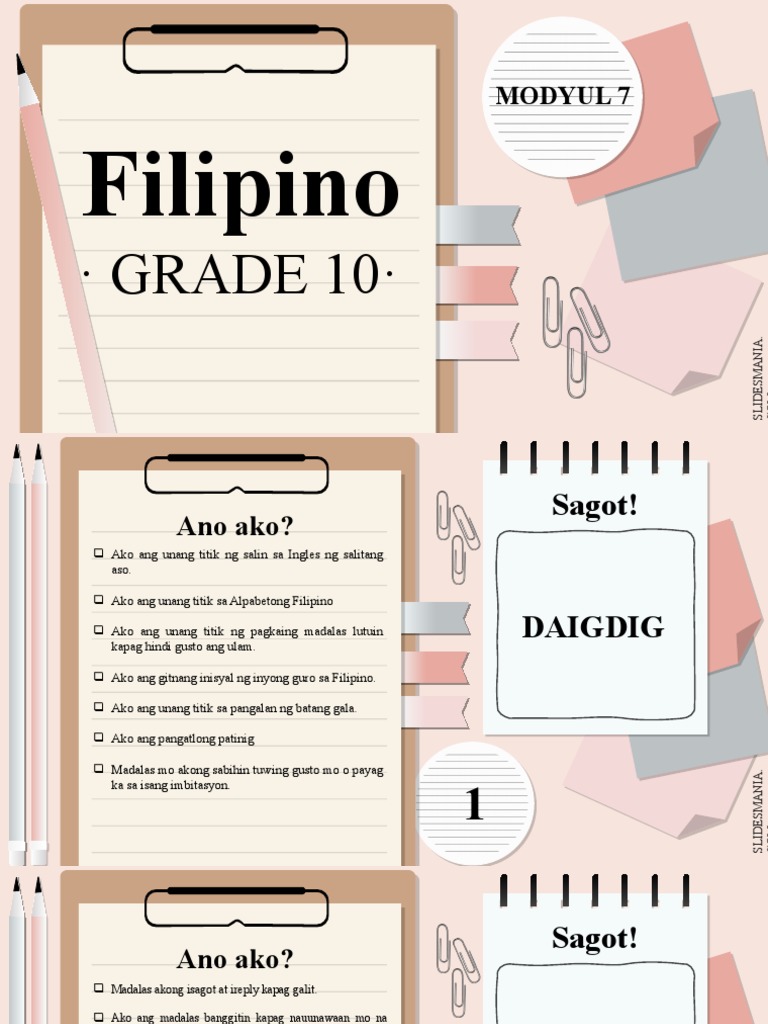 FILIPINO 10-Modyul 7 | PDF