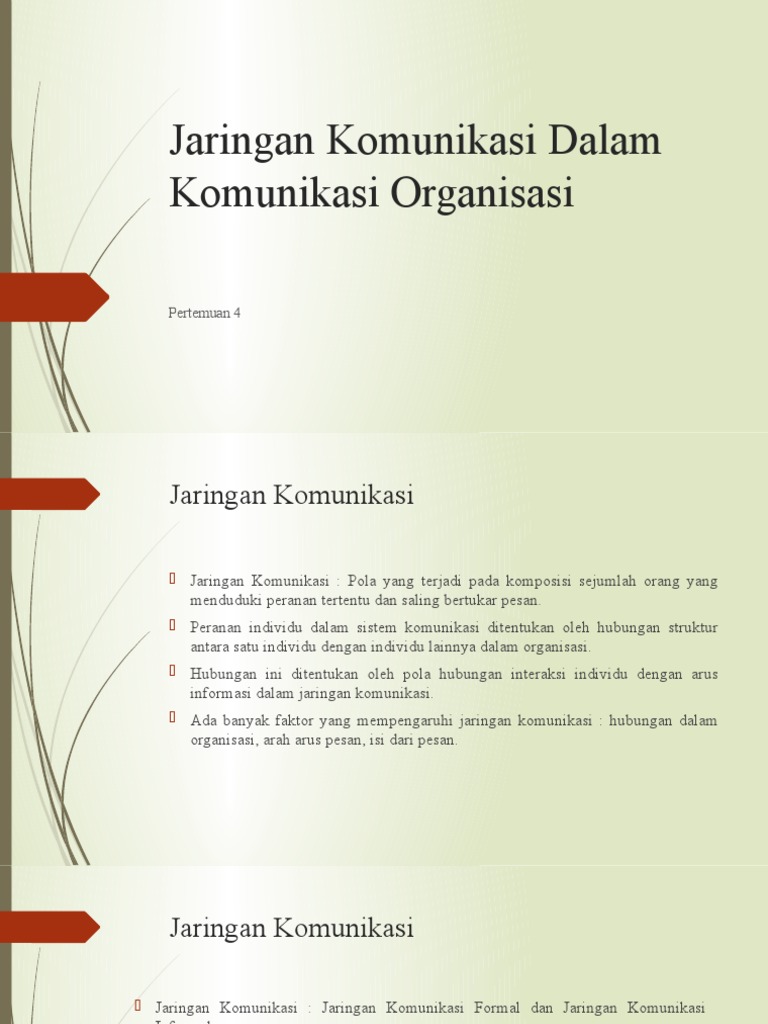 Komunikasi Organisasi Pertemuan 4 | PDF