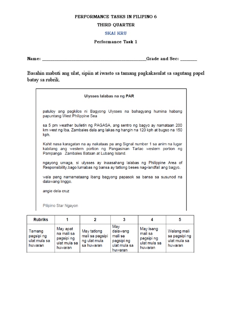 Filipino 6 q3 | PDF