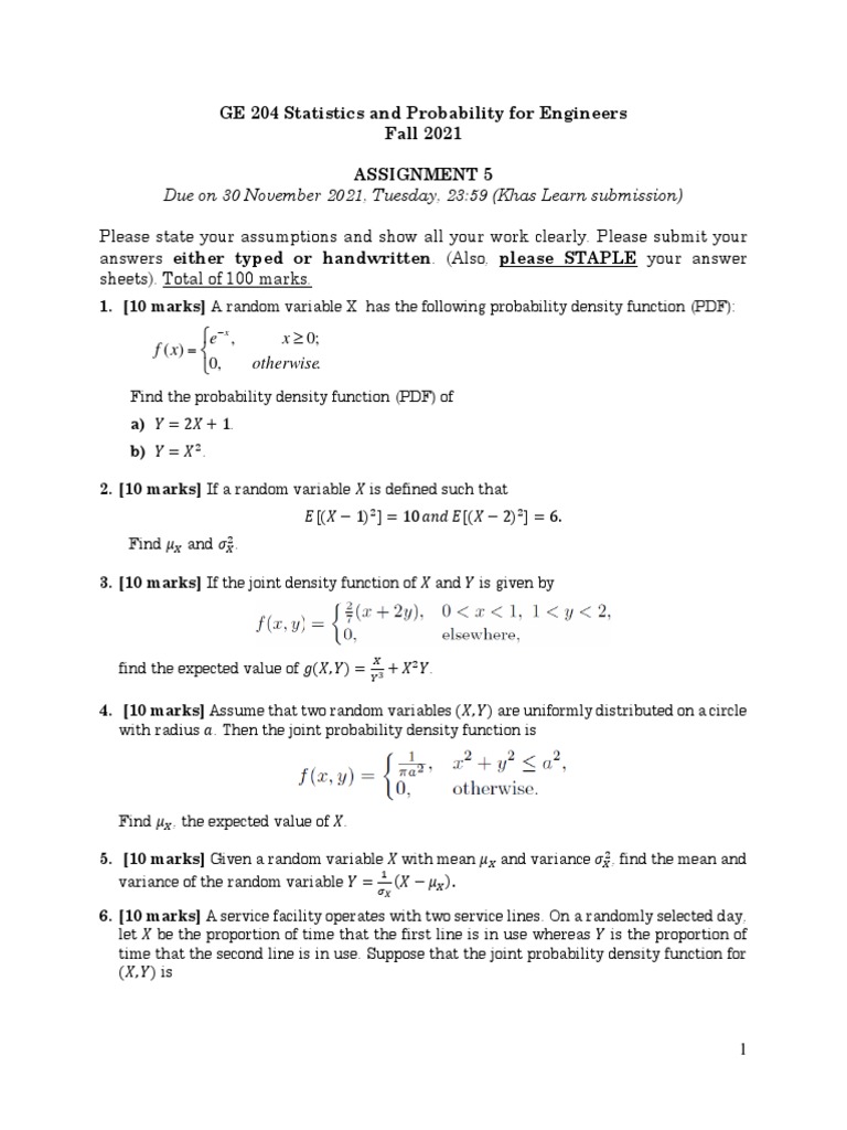 Analysis of Probability Distributions and Expected Values for Engineering Applications | PDF ...