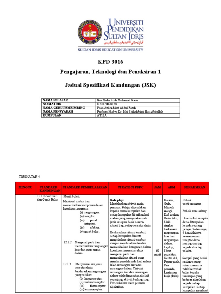 JSK Bahagian Individu Tingkatan 4 & 5 | PDF