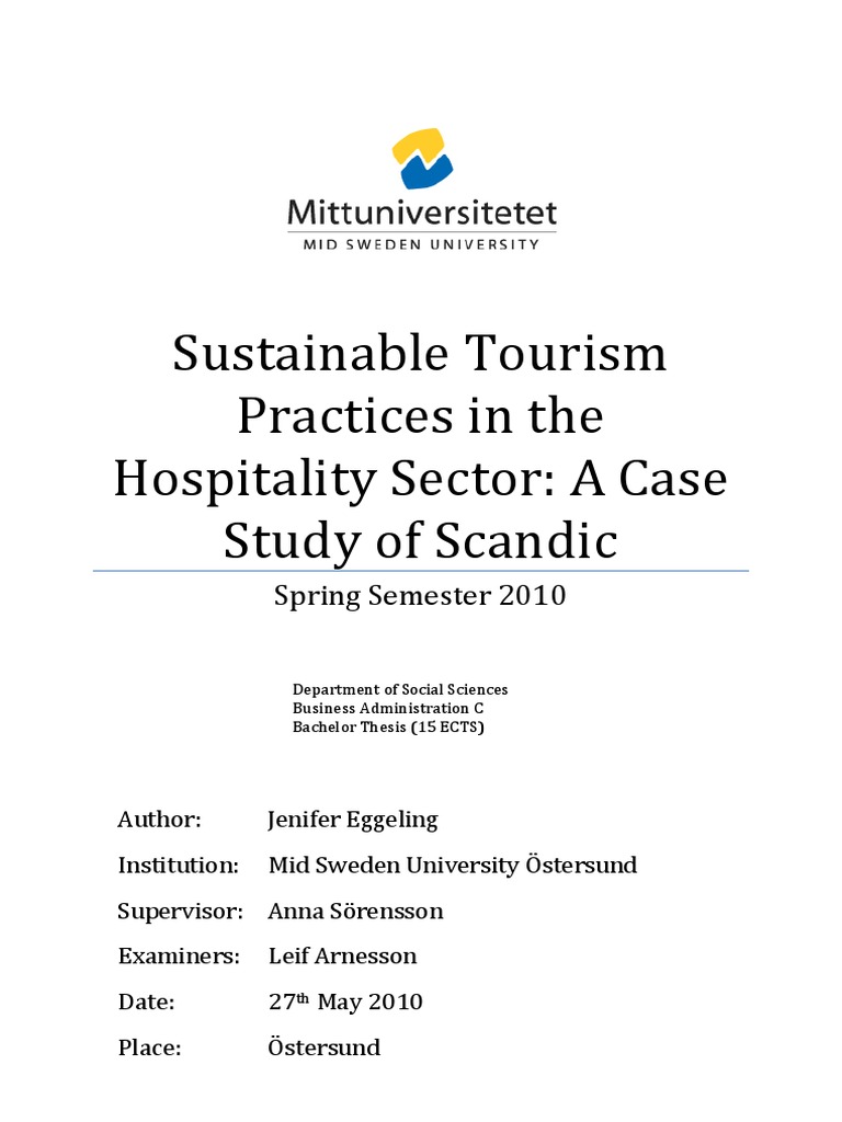 Sustainable Tourism Practices in The Hospitality Sector: A Case Study ...
