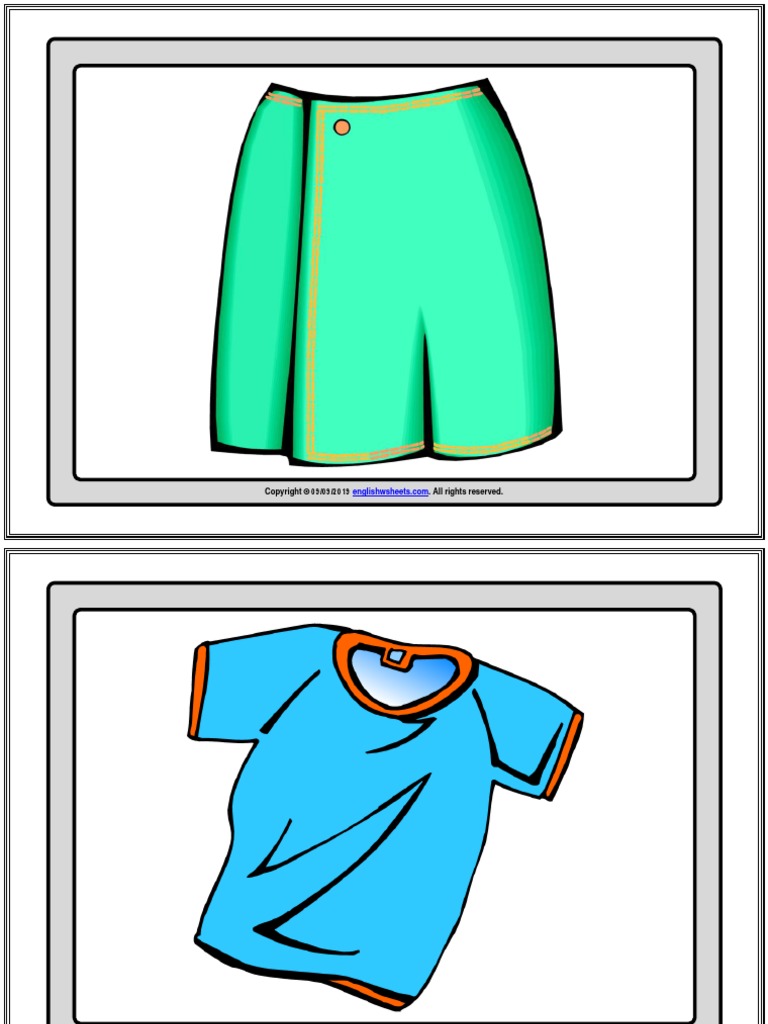 Clothes and Accessories Vocabulary Esl Printable Flashcards Without ...