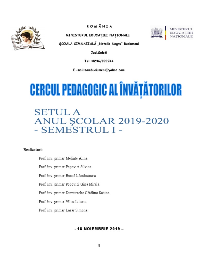 Referat Cerc Pedag 2019 | PDF