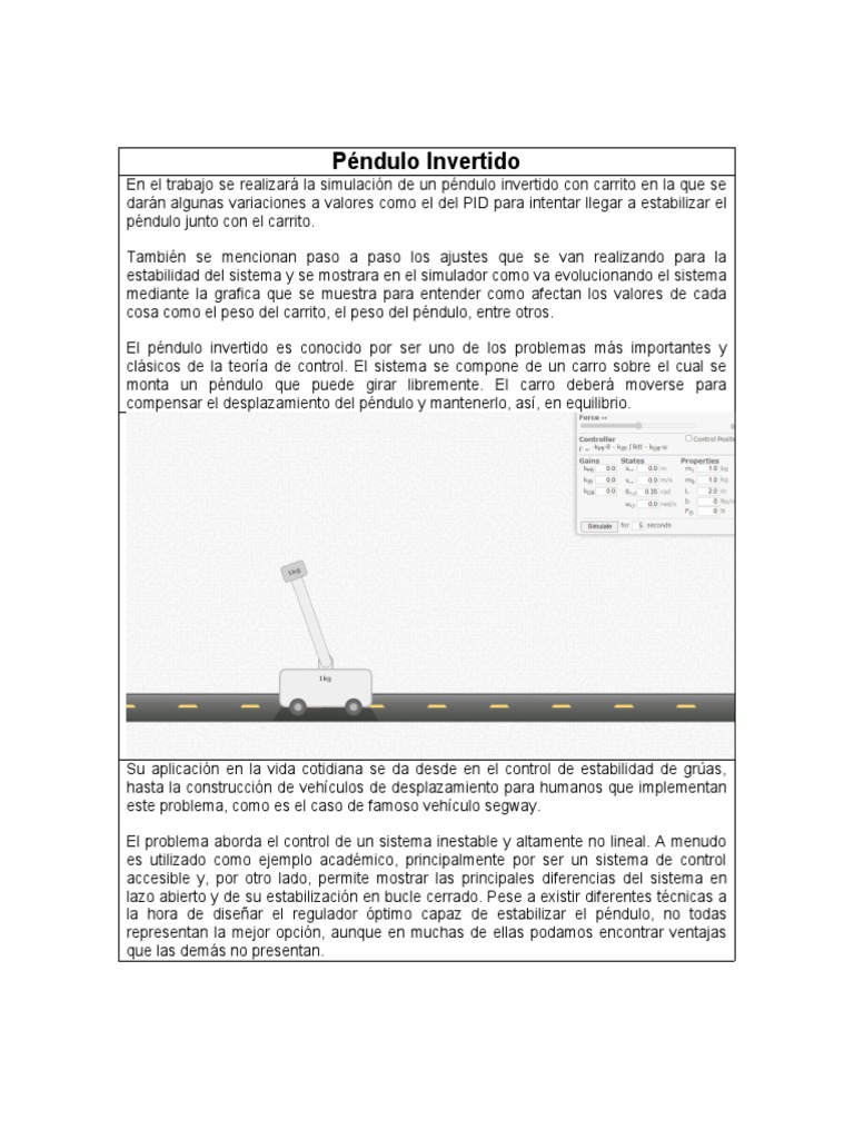 Pendulo Invertido | PDF