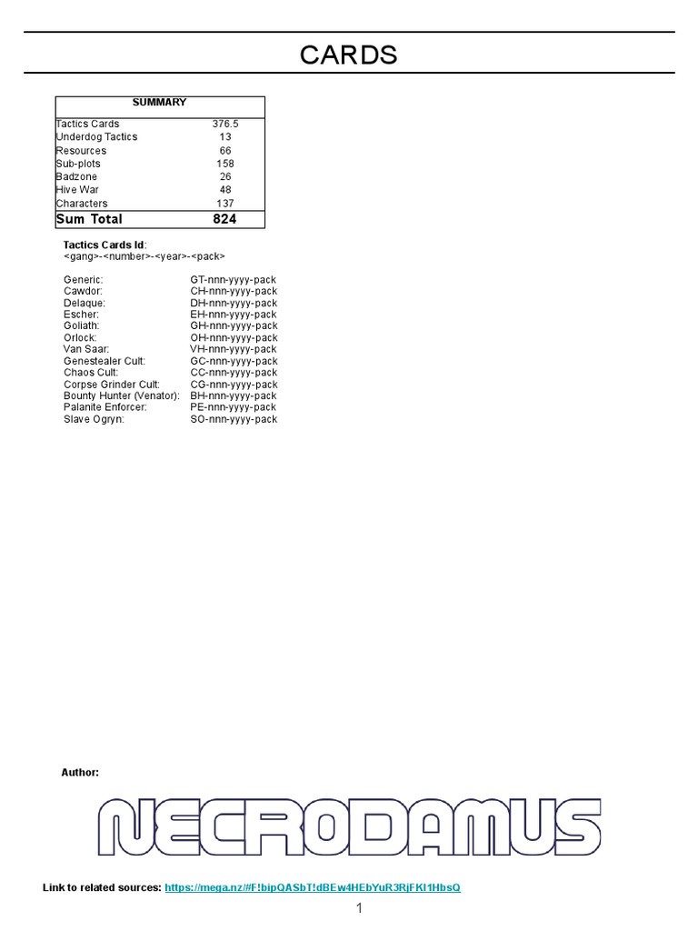 Necromunda Cards (Tactics) | PDF | Military Technology | Military