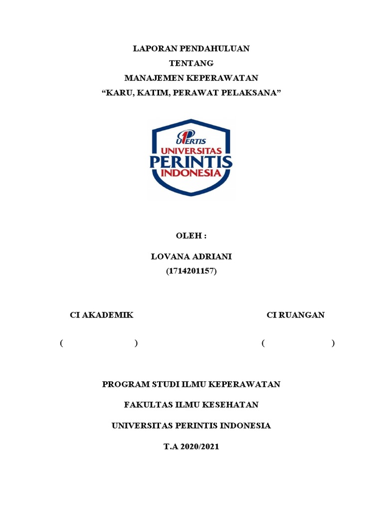 LP Keperawatan Manajemen (Karu, Katim, PP) | PDF | Karier & Perkembangan | Kesehatan Holistik