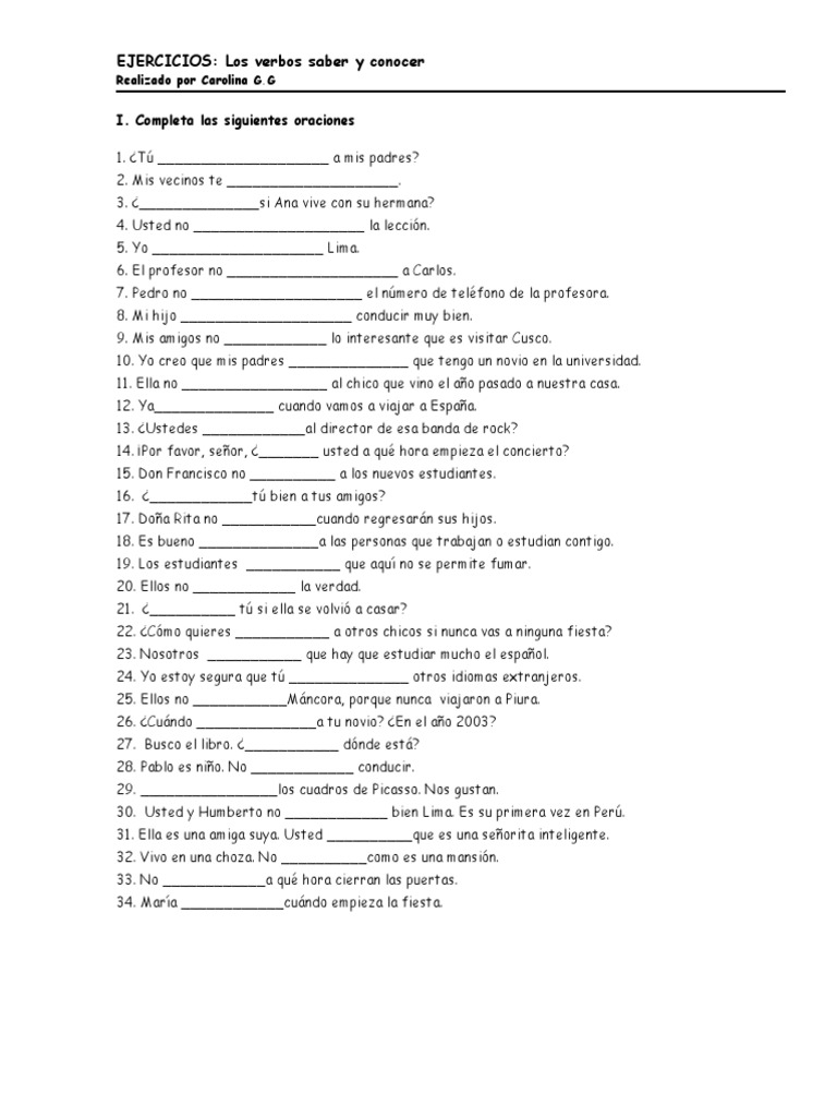 EJERCICIOS Saber y Conocer | PDF | Artes del Lenguaje y Comunicación