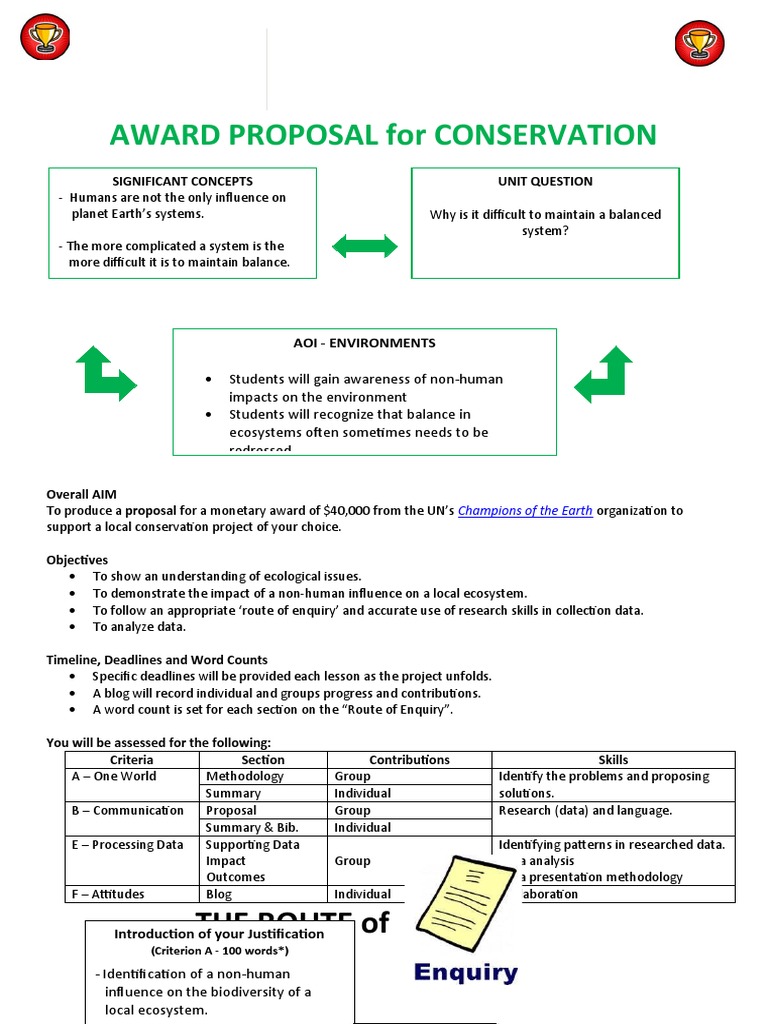 Award Proposal Write - Up | PDF | Data | Conservation Biology