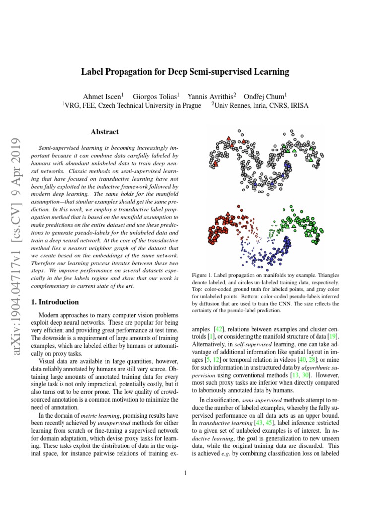 Label Propagation For Deep Semi-Supervised Learning | PDF | Cognitive Science | Cybernetics
