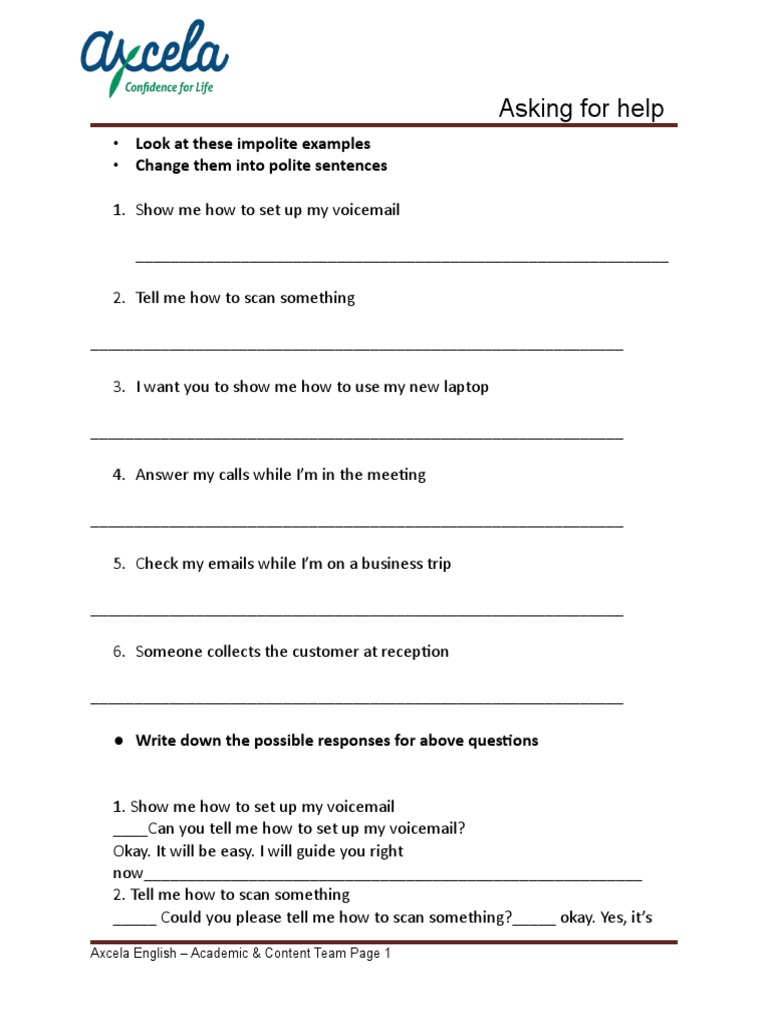 Asking For Help | PDF