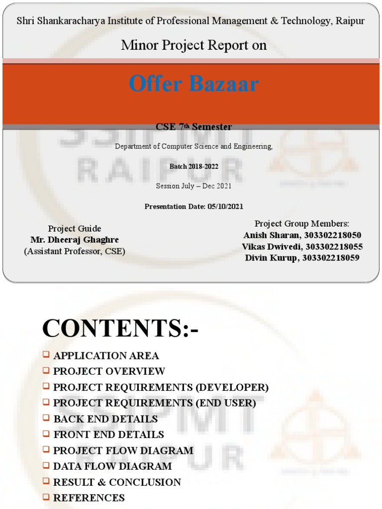 Offer Bazaar: Minor Project Report On | PDF | Windows 10 | Computer Science