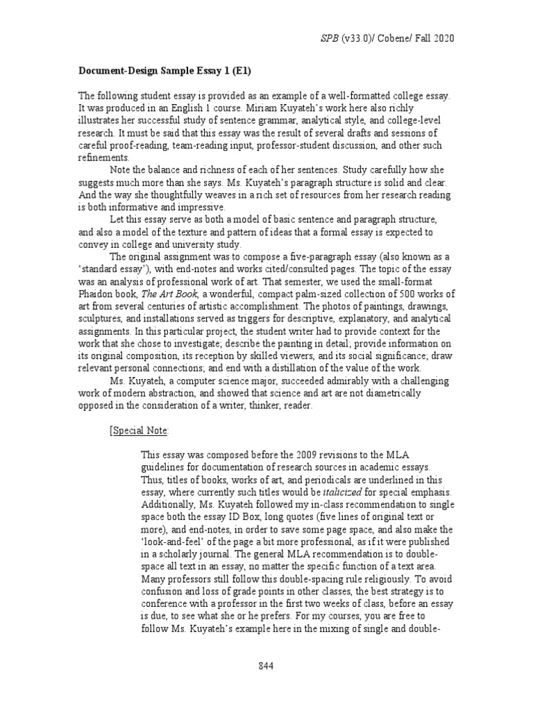 04 Sample Student Essay 1 (Formatting) | PDF | Paragraph | Essays