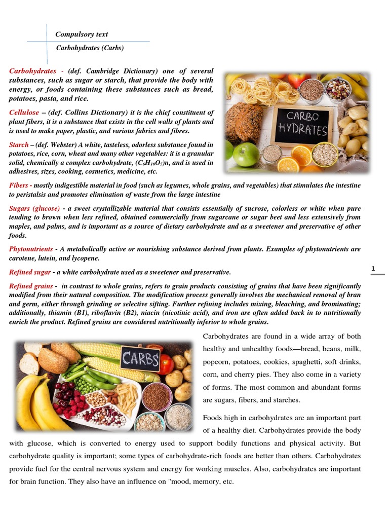 Carbohydrates: Compulsory Text | PDF | Carbohydrates | Starch