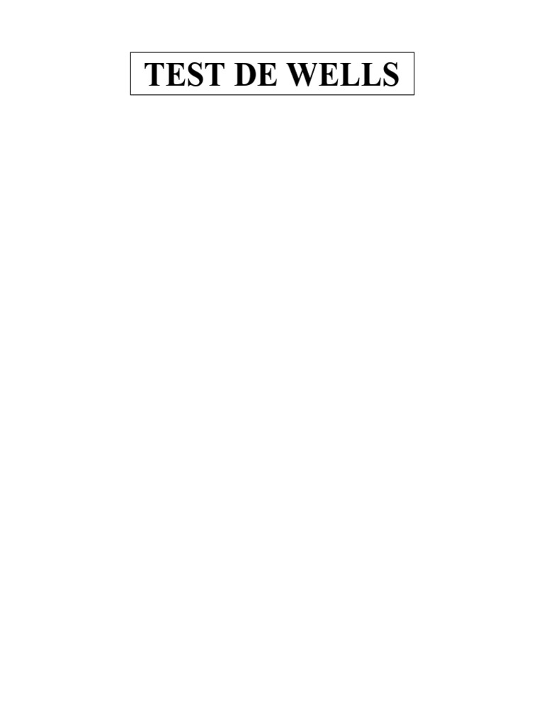 Test de Wells: Resultados y Medidas | PDF