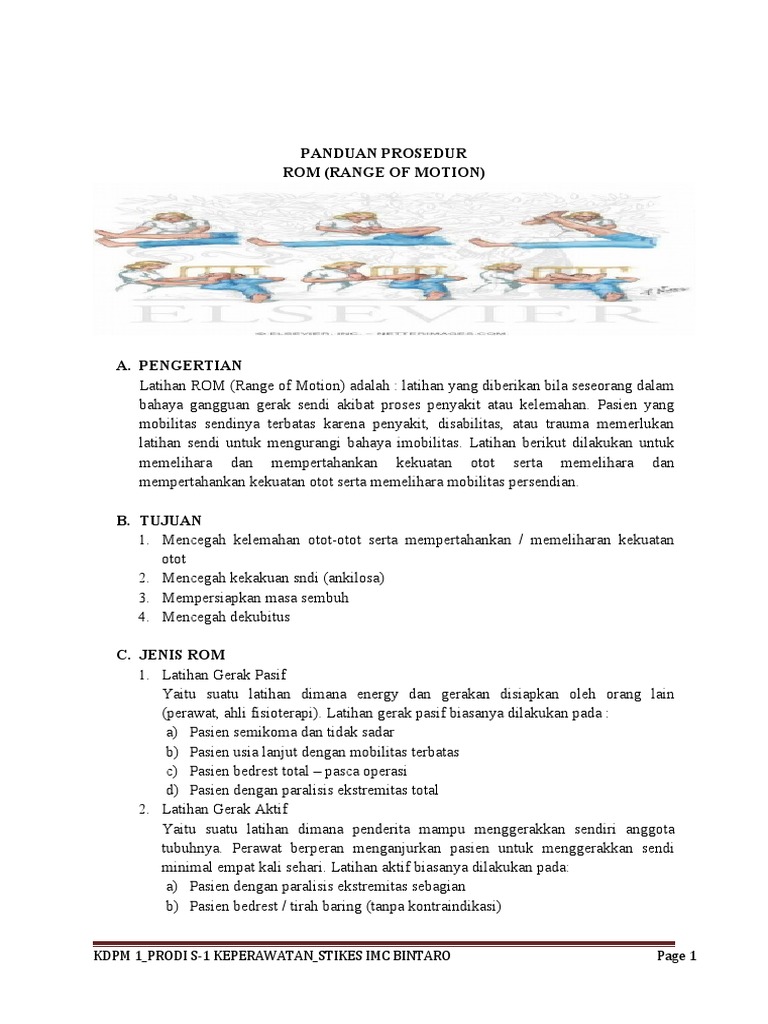 Panduan Prosedur Mobilisasi (Rom) | PDF
