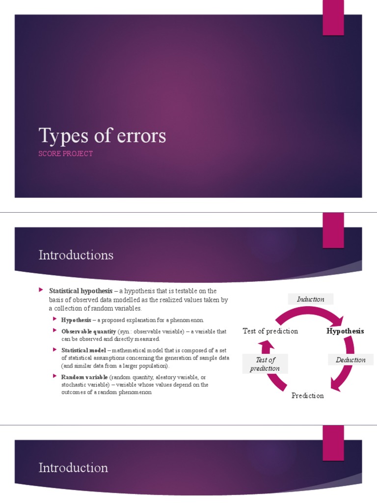 Types of Errors: Score Project | Download Free PDF | Type I And Type Ii ...