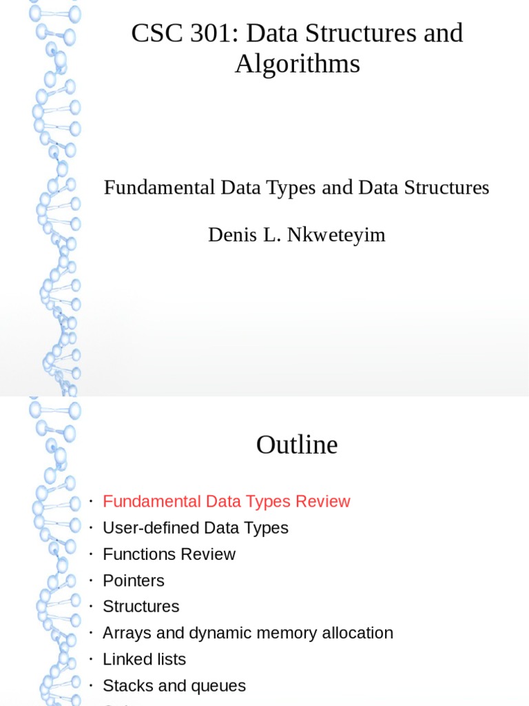 CSC 301 Sem1 2021-2022 - 2 Data Structures I | PDF | Pointer (Computer ...