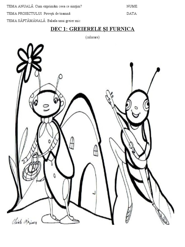 Dec 1 Greierele Si Furnica | PDF