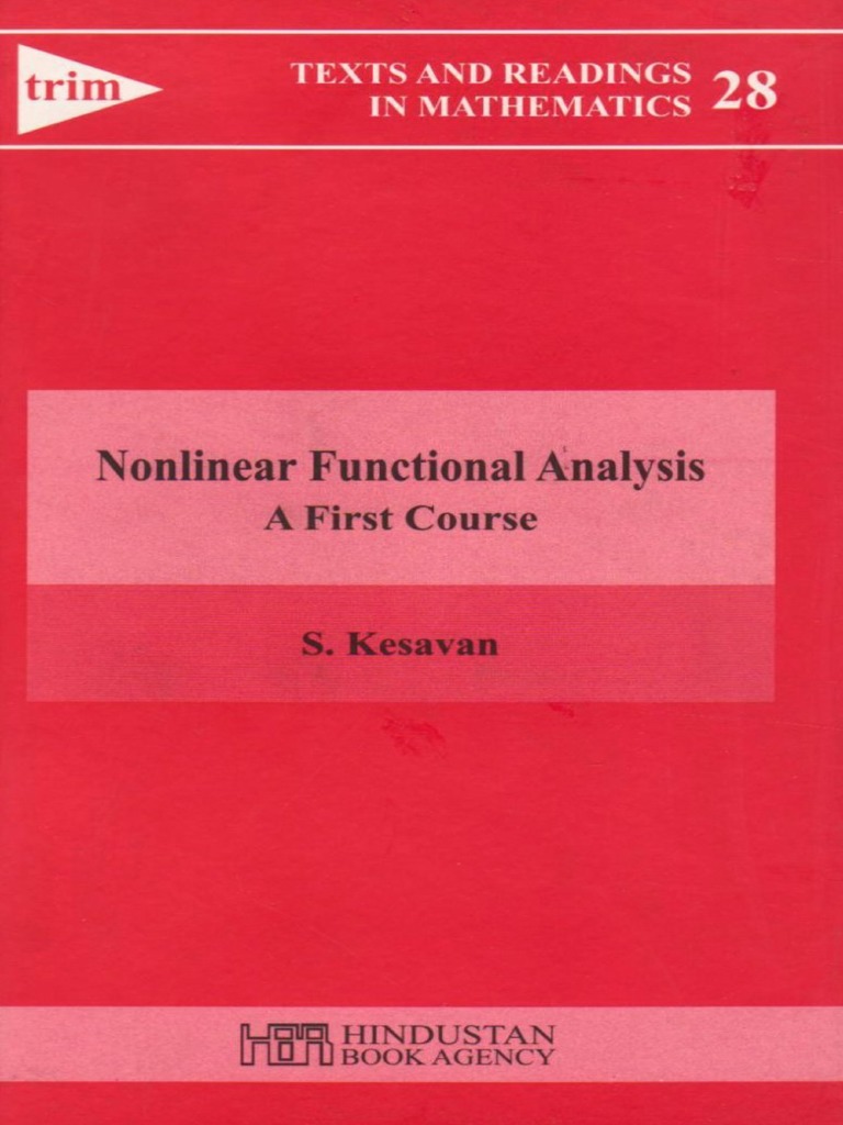 (Texts and Readings in Mathematics 28) S. Kesavan - Nonlinear Functional Analysis - A First ...