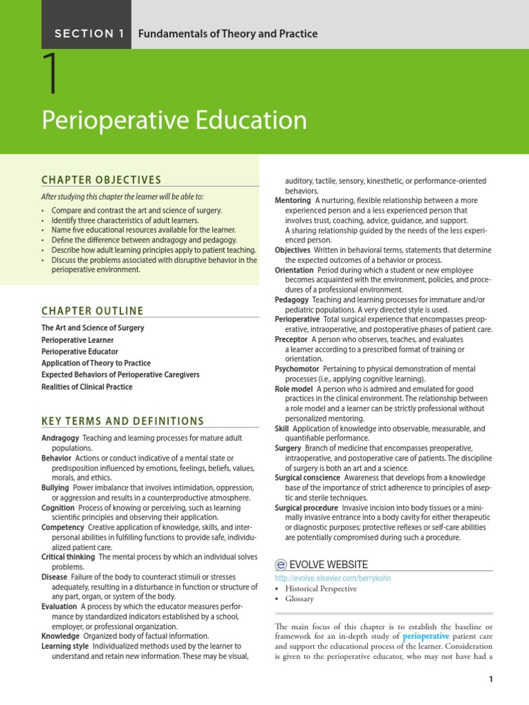 Perioperative Education Perioperative Team Sir Mark Book | PDF ...