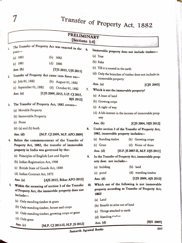 Transfer of Property Act, 1882 | PDF