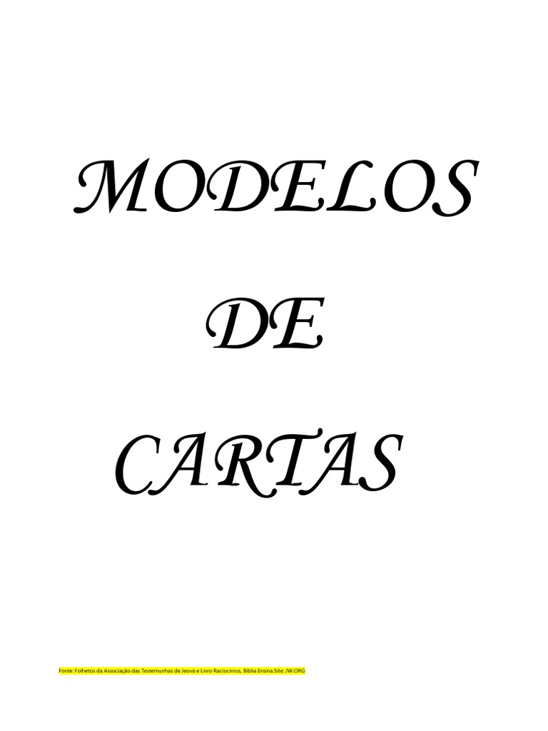 Modelos de Cartas Atualizado 2017 Ok-1 | PDF | Bíblia | Imortalidade