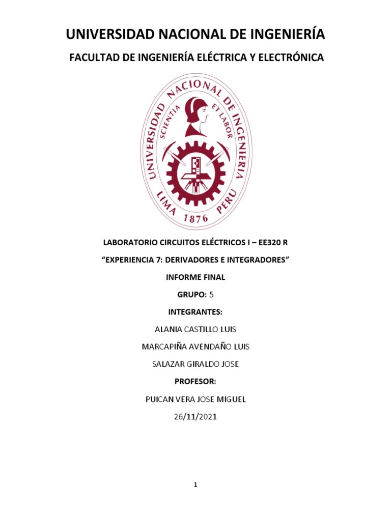 Informe Final Lab.7-Grupo 5-2 | PDF | Amplificador operacional | Amplificador