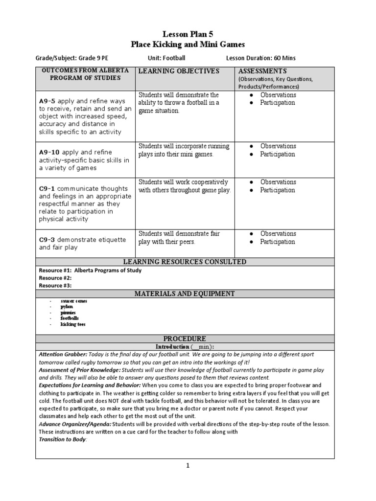 Football Day 5 - October 20 | PDF | Touchdown | Sports